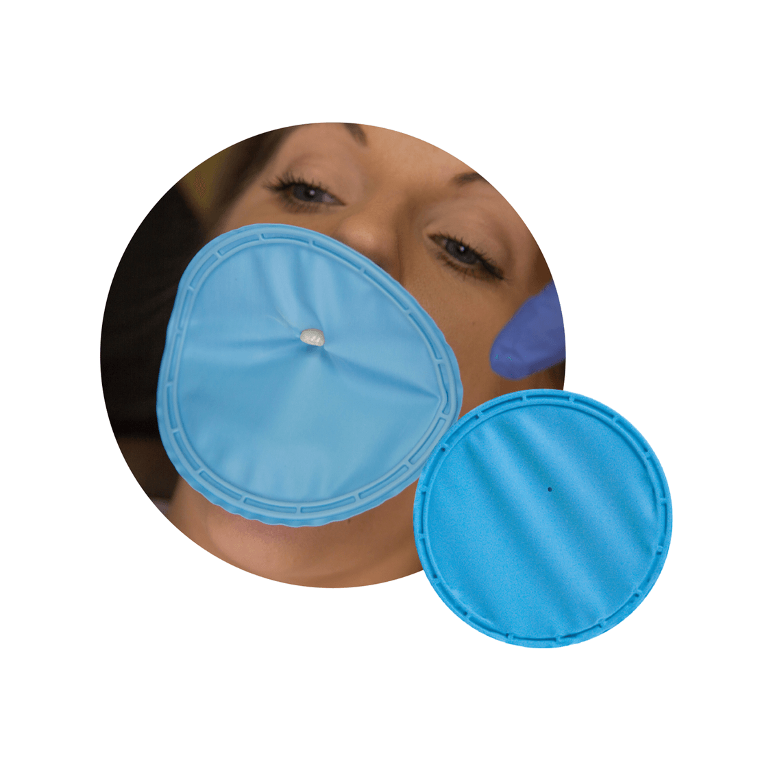 Insti-Dam Blue Latex-Free dam with prepunched hole and built-in white ...