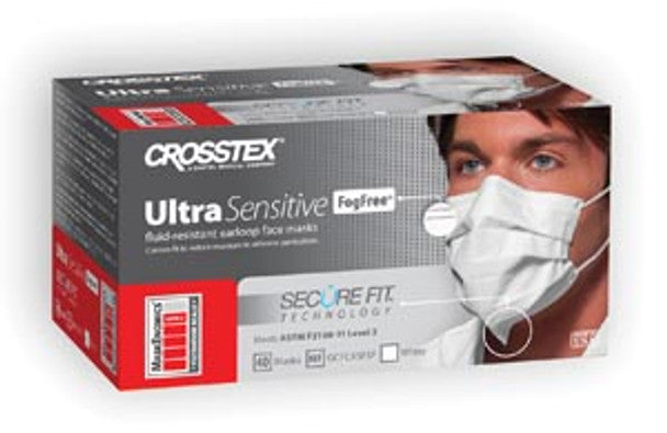 Crosstex | ASTM Level 3 Earloop Mask, Splash Shield, Fog Free, White ...